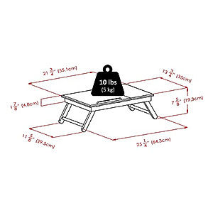 Winsome Anderson, Flip Top with Drawer, Foldable Legs Lap Desk, Teak, 25.37x13.78x8.06
