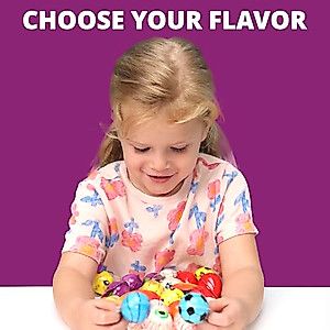 Gummy Candy - Large Jelly Filled Gummies - Grape Candies Filled with Grape Jam - 17 Pcs Individually Wrapped Chewy Candy Gummies in Jar - 1.18 Inches Big Fun Kids Candy - Easter Egg Stuffers