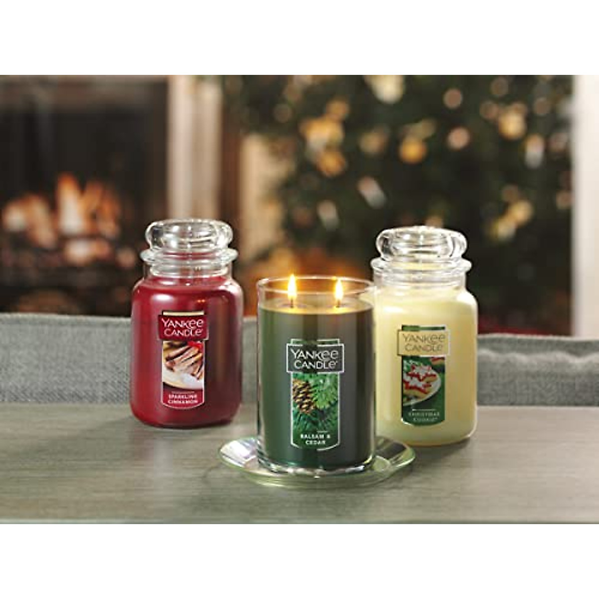 Yankee Candle Balsam & Cedar Scented, Classic 22oz Large Tumbler 2-Wick Candle, Over 75 Hours of Burn Time