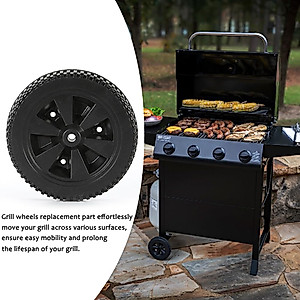 SHINETEC Grill Wheels Replacement Parts for BBQ, Charbroil, Rolling Dining Table - Garden Patio Kitchen Food Prep Cart Accessories, 2 Pcs (7 inch)