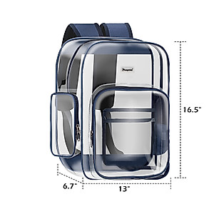 Pepypepy Clear Backpack,Waterproof Transparent Backpack,Heavy Duty PVC Clear Bag Perfect for Women Men(Blue)