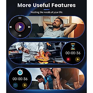 Smart Watch for Men with Bluetooth Call, Activity Fitness Tracker Blood Oxygen Heart Rate Sleep Monitor Pedometer,1.39" DIY HD Screen 100+ Sport Modes, 5ATM Waterproof iOS Android Smartwatch Black