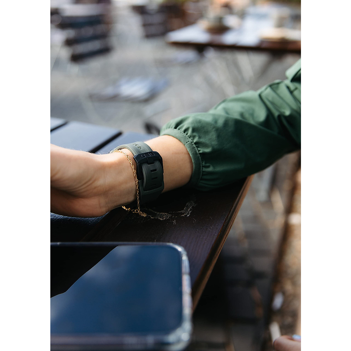 URBAN ARMOR GEAR UAG Compatible with Apple Watch Band 49/45/44/42mm for iWatch Series Ultra 2/9/Ultra/SE2/8/1-7/SE Scout Foliage Green (New Edition) Sweatproof Adjustable Silicone Replacement Strap