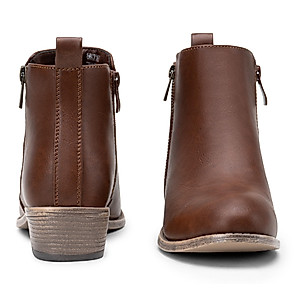 Jeossy Women's Ankle Boots, Classic Low Heeled Short Booties, 905 - Whisky, Size 8.5 US - Casual Comfortable Boots (DJY905 Whisky 08.5)