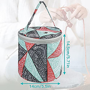 Small Yarn Storage Bags Portable Knitting Bag Case Organizer Crochet Thread Sewing Accessories Storage Tote Bag for Carry Crochet Hooks,Short Knitting Needle,Skein Yarn,Knitting Crochet Supplies (Gec)