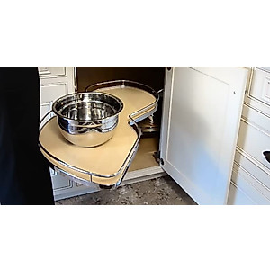 Lemans II Set 2-Shelf Lazy Susan with Soft-Close for Blind Base Corner Cabinets (574 sq. Model 40, Tray Size: 12", Swings Left)