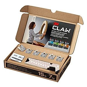 3M CLAW Drywall Picture Hanger with Temporary Spot Marker, Holds 15 lbs, 6 Hangers, 6 Markers/Pack