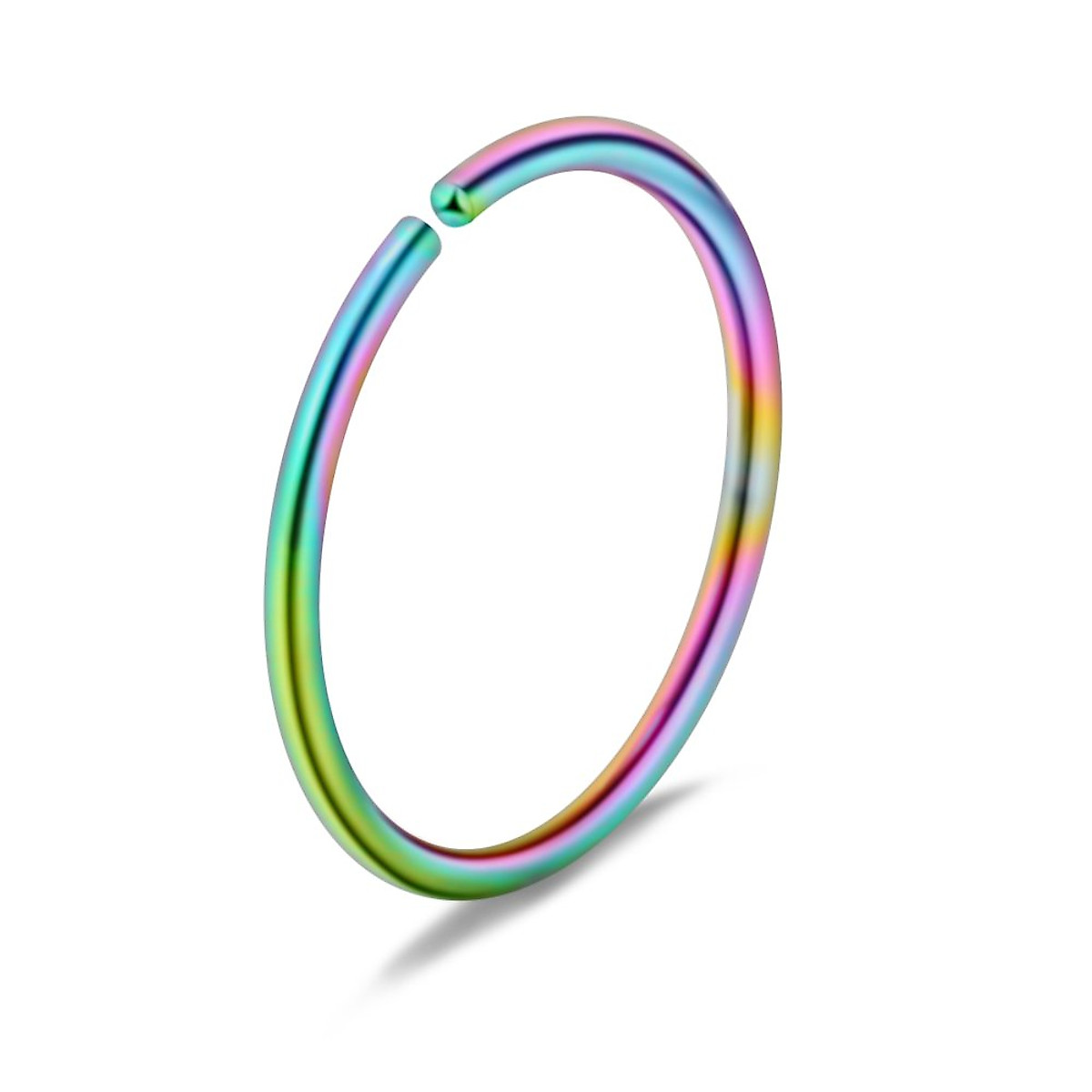 SCERRING 12PCS 22G Stainless Steel Fake Nose Septum Hoop Rings Lip Helix Cartilage Tragus Ear Ring Piercing 8mm 10mm - Mix Color