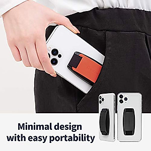 Sinjimoru Detachable Phone Grip Kickstand for Wireless Charging Compatible Phone Finger Holder for iPhone 12 & Smartphones. Sinji Mount S-Grip Black