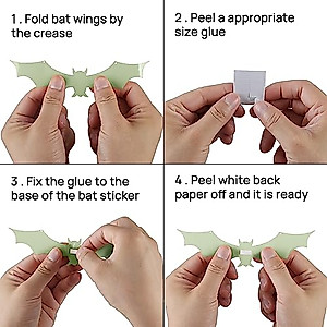 Forbidden Road 12 Pieces Bats Decoration Glow in The Dark Bat Stickers 3D DIY Bats Decor Luminous Bats Wall Decor Bats Decor Wall Stickers Bat Decals (12pcs, Green)