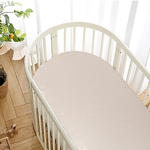 ICEBLUE HD Baby Cradle Mattress Pad Oval Crib Bassinet Foam Mattress with Removable Organic Cotton Cover and Waterproof Pad Liner