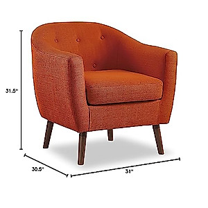 Homelegance Fabric Barrel Chair, Orange