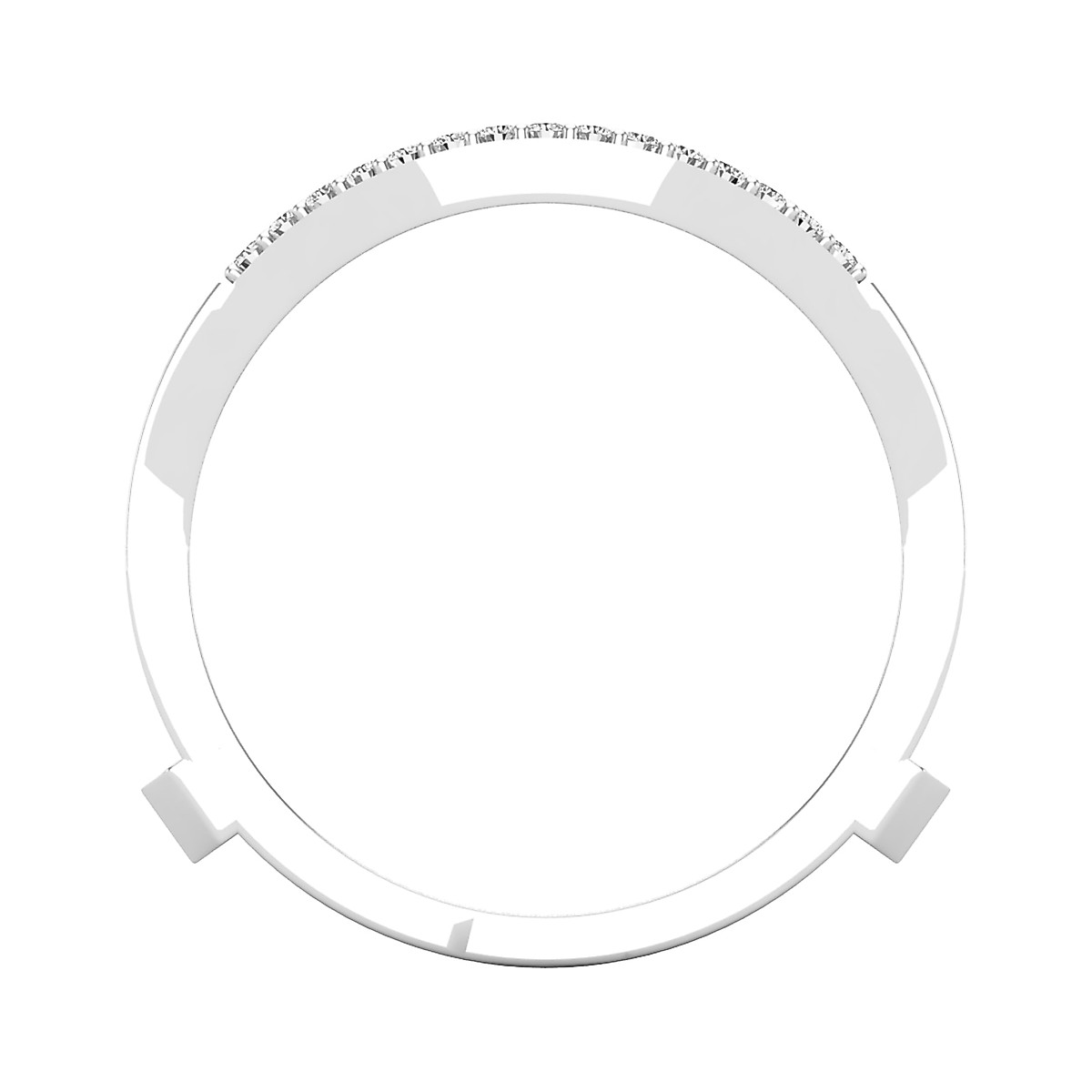 Dazzlingrock Collection Round White Diamond Contour Enhancer Stackable Guard Wedding Ring Band for Women in 925 Sterling Silver Size 7