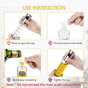 hotder Oil Sprayer for Cooking 2 Pack, Oil Sprayer Olive Oil Sprayer, Glass Oil Mister 100 ML Cooking Oil Sprayer with Brush Oil Dispenser Oil Spray Bottle for Kitchen, Air Fryer, Grilling and BBQ