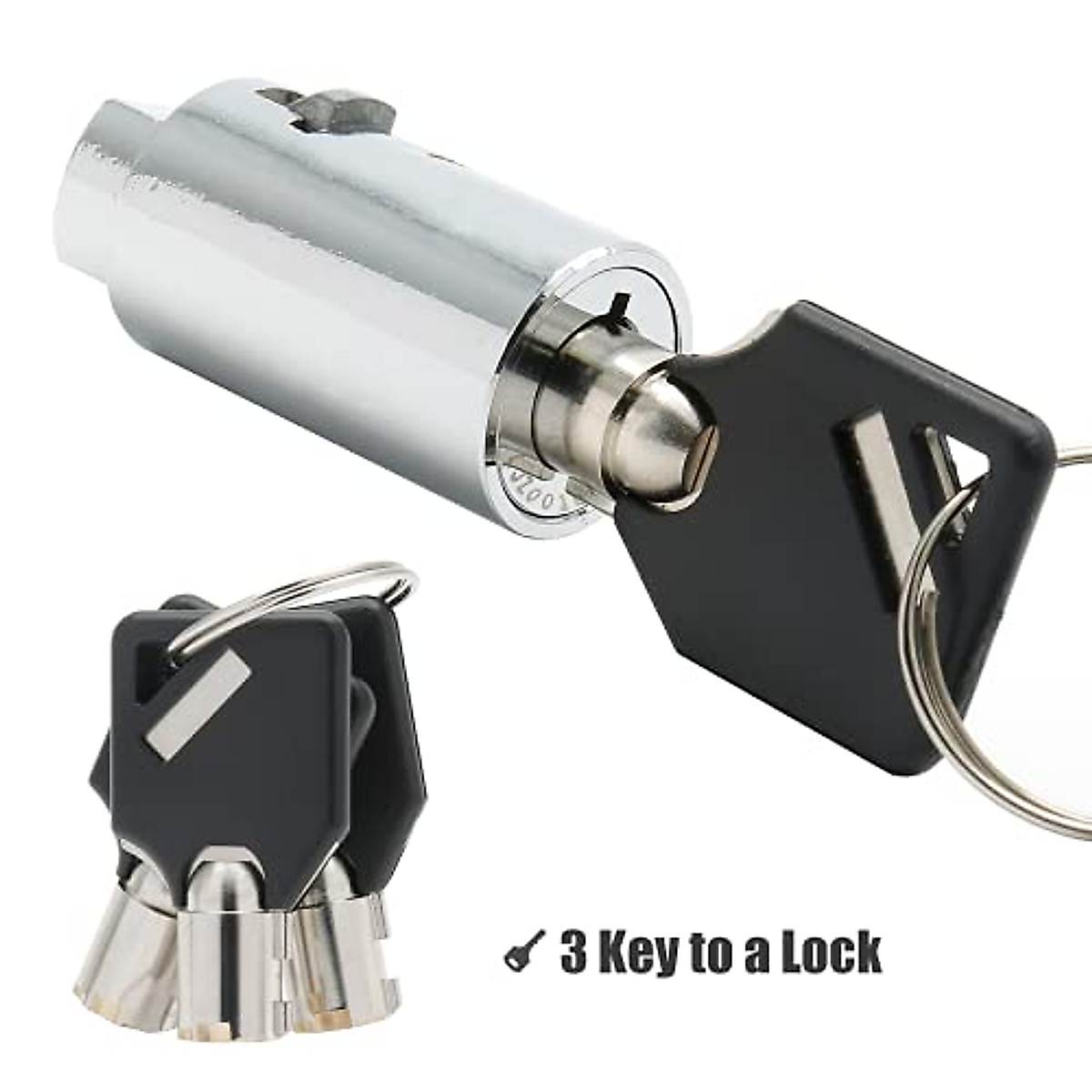 Qjaiune Universal Vending Machine Lock and Key, Soda Machine Lock with Tubular Keyway, Snack Machine Lock Candy Machine Lock Replacement for Coke Machine, Gumball Machine (Keyed Alike)