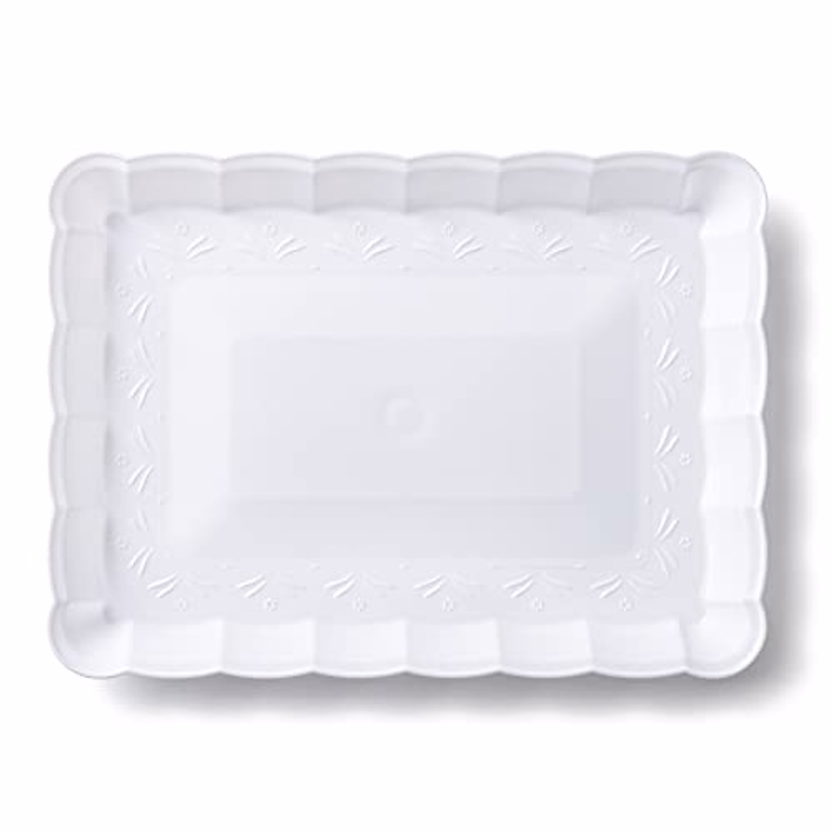 Plastic Serving Trays 9" X 13" Rectangle Serving Platters 4-Pack White Party Tray Durable Serving Platter - Disposable Serving Food Tray - Rectangular Cake, Fruit, Cookie Tray - Posh Setting