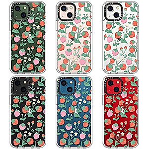 MOSNOVO Compatible with iPhone 13 Mini Case, Cute Strawberry Garden for Girl Women Men [ Buffertech™ Impact ] Transparent TPU Bumper Clear Phone Case Cover Designed for iPhone 13 Mini 5.4 Inch