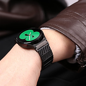 BEIZIYE Compatible for Samsung Galaxy Watch 4 Band 40mm 44mm 47mm Bands Carbon Fiber Bands, Samsung Galaxy Watch 6 5 4 Classic Men's No Gap Strap Fashion Lightweight Band
