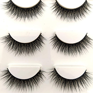 Imported Korea Fiber Faux Mink False Eye lashes Handmade Reusable Long Cross Volume Dramatic Lashes Natural Look Makeup Thick Black Fake EyeLashes