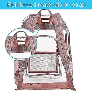 Clear Backpack for women and men, Heavy Duty Transparent Bookbag - 16" See Through Large Backpacks Stadium Approved