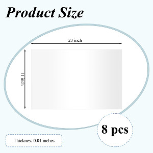 Esamploe 8 Pcs Abrasive Blasting Cabinet Lens Cover,23 x 11 Inch Protective Film for Sandblast Cabinet Inner Lens,Replaceable Sandblasted Lens Protection Film with Double Sided Adhesive Rolls