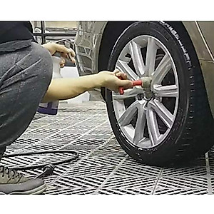 Car Wheel Detailing Brush,MoreChioce Car Washing Embedded Steel Ring Screw Cleaning Brush Lug Nut Wheel Cleaning Brush with Handle Nut Wheel Cleaning Tool Set