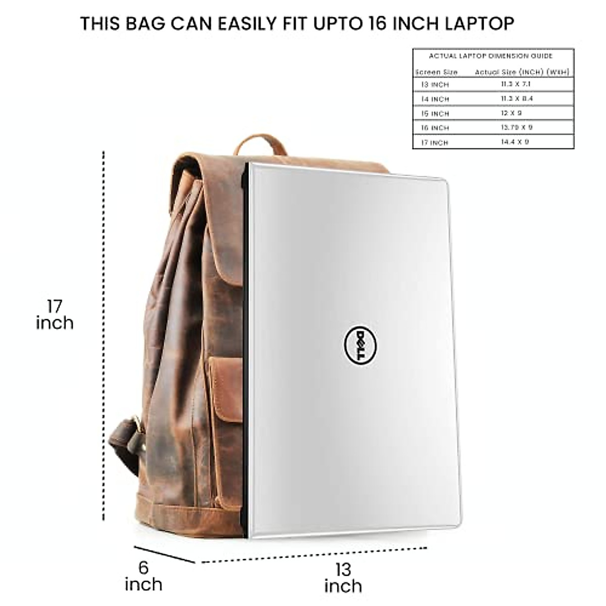 Handmade World Retro Buffalo Hunter Leather Rucksack 17 Inch Laptop Backpack Travel knapsack College Book Hiking Bag