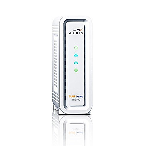 ARRIS Surfboard SB6190 32x8 DOCSIS 3.0 Cable Modem with 1.4 Gbps Download and 262 Upload Speeds, White (Non-Retail Packaging)