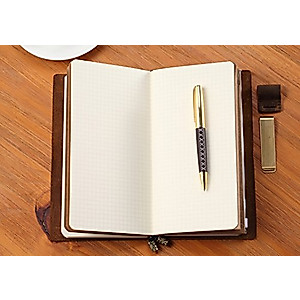 Leather Wrapped Ballpoint Pen for Men and Women - Stylish Faux Leather and Gold Smooth Flowing Non Smudge Ink and Light To Hold - Lovely Presentation Box
