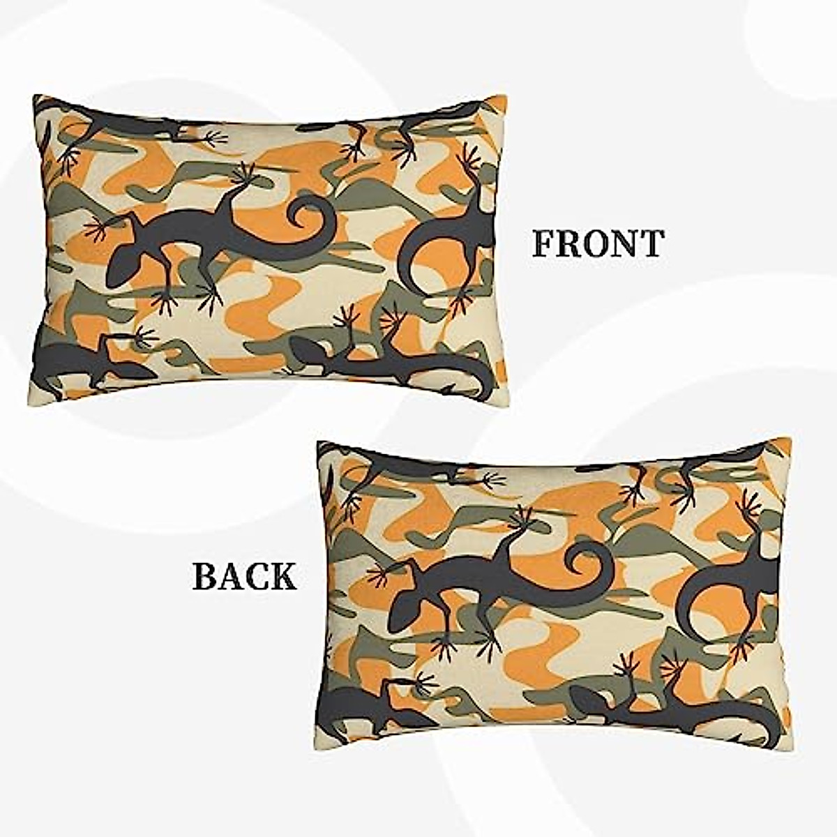 Pillowcase Rectangle Throw Pillow Case Cover Cushion 14"X20" for Sofa Couch Car Home Decor - Lizard Camouflage Camo