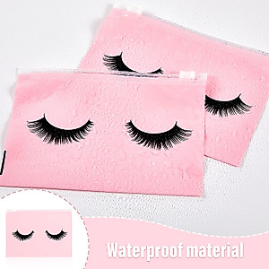 100 Pieces Eyelash Aftercare Bags Eyelash Makeup Bags Empty Lash Cosmetic Pouch Travel Make Up Cases Toiletry Bag Eyelash Pattern Zippered Pouch Bags for Women(EVA,Classic Style)