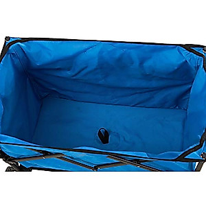 Sunjoy Collapsible Wagon with 255L Large Capacity, Utility Foldable Wagon Cart, Heavy Duty Beach Wagon with Big Wheels, Portable Garden Cart for Camping Fishing Sports Shopping, Blue
