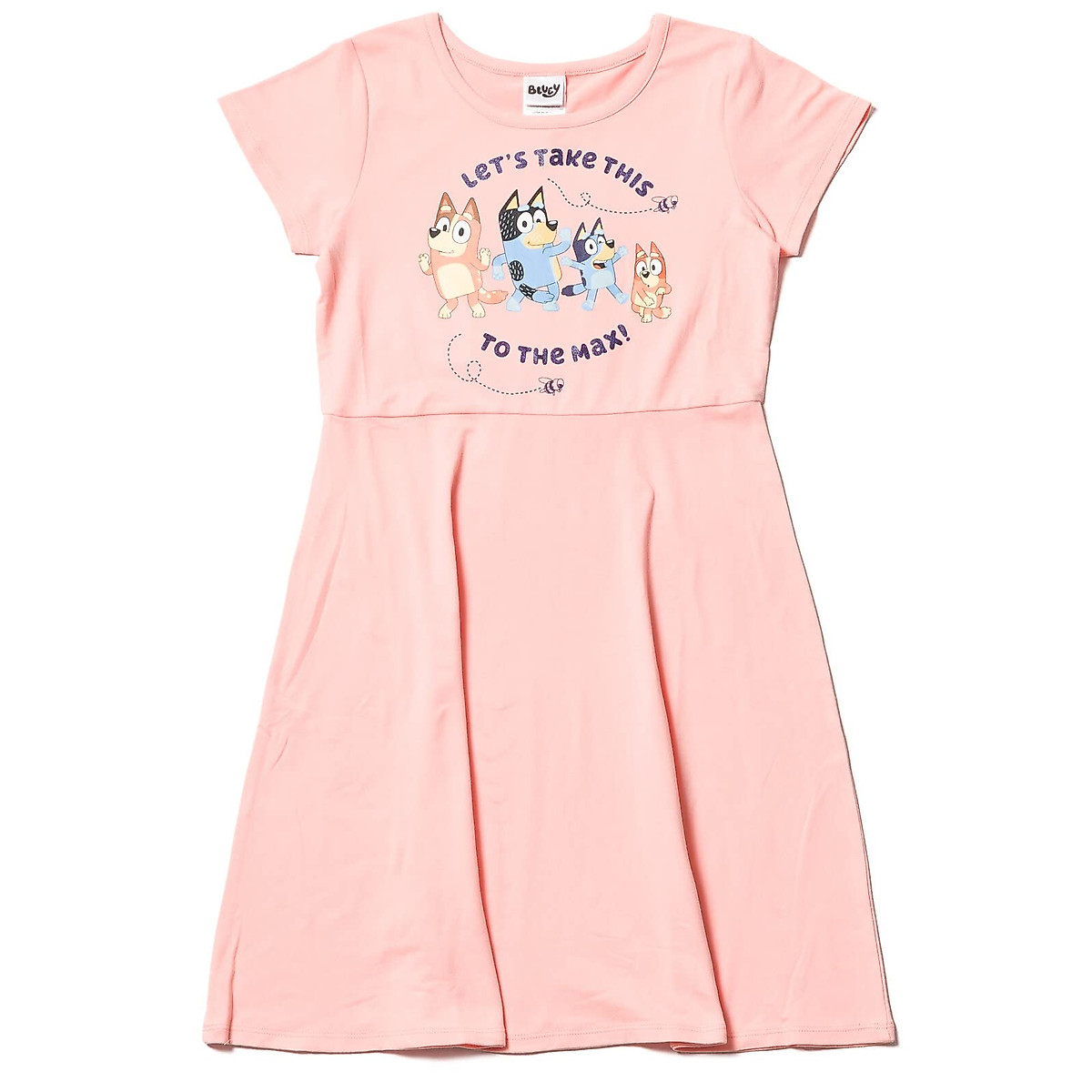 Bluey Mom Dad Bingo Toddler Girls 2 Pack Skater Dresses 5T Blue