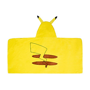 Pokemon Pikachu Bath/Pool/Beach Soft Cotton Terry Hooded Towel Wrap, 24" x 50", By Franco Kids