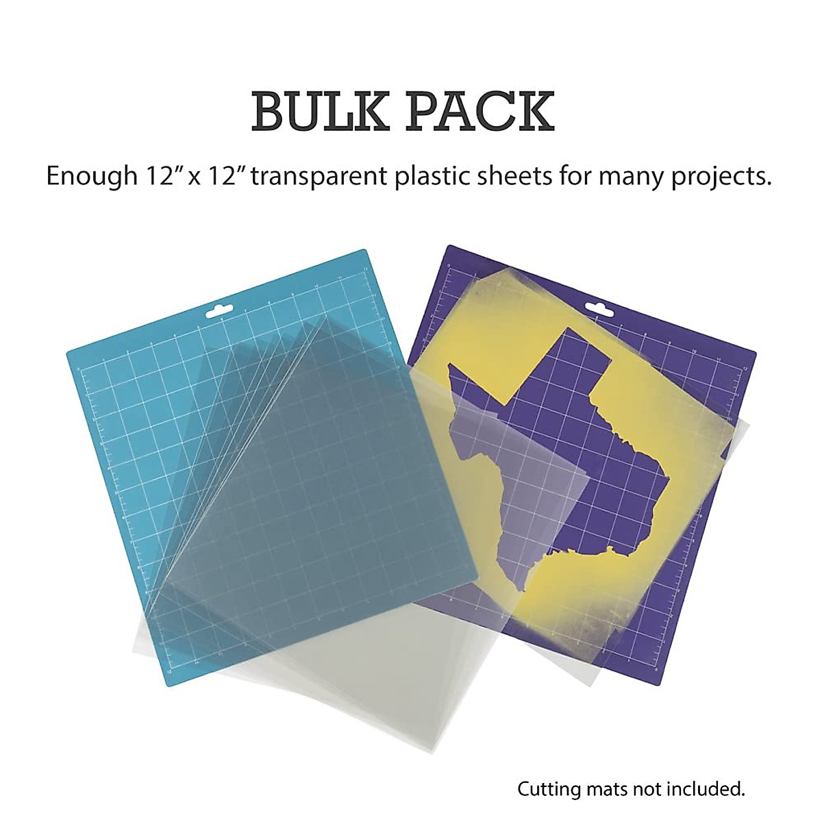 Samsill 50 Pack 12" x 12" .007" Clear Craft Plastic Sheets Compatible with Cricut, Stencils, Cards, Journals, Crafts, 3D Embellishments, Clear Craft Plastic,Acetate