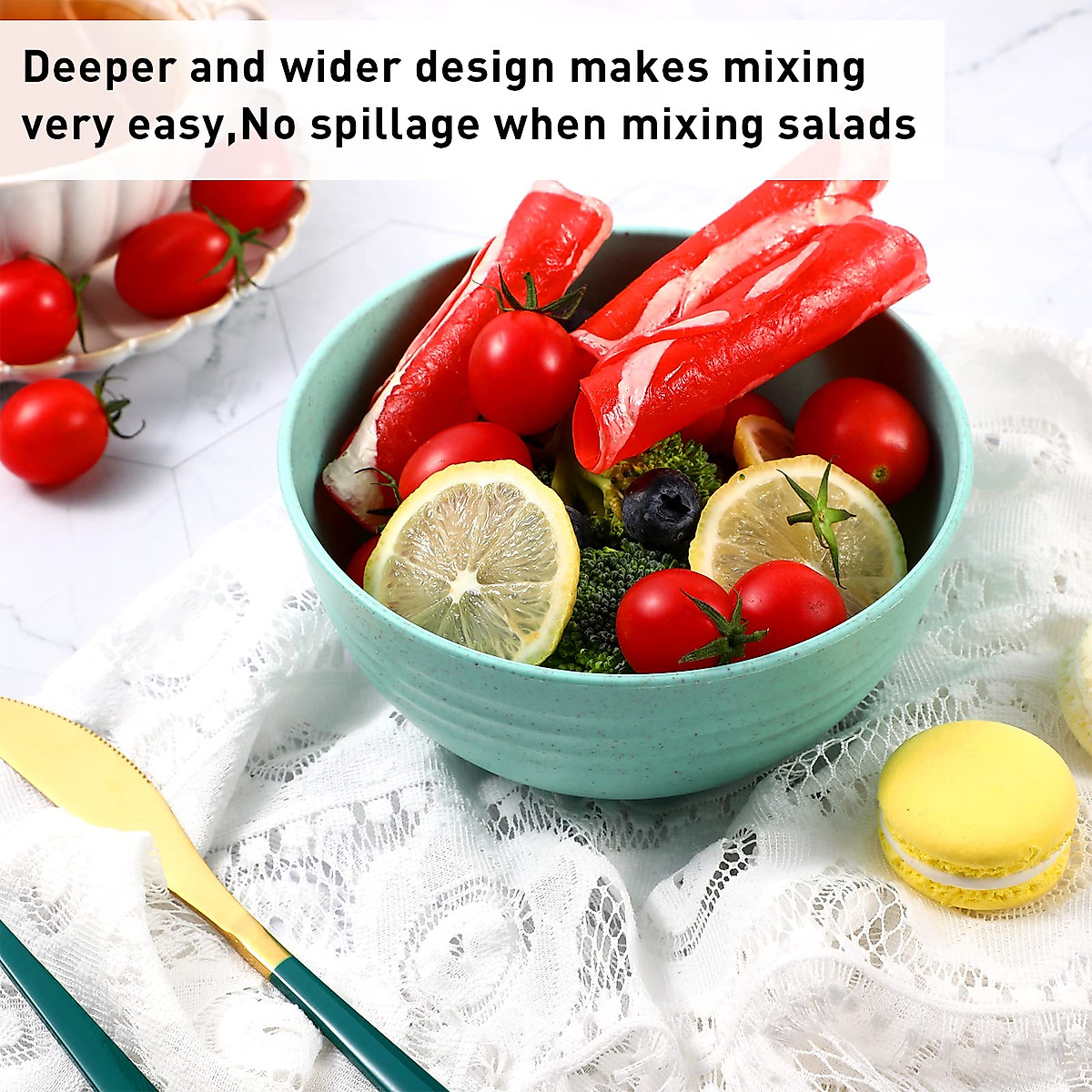 18 Pcs Unbreakable Cereal Bowls 24 Oz Microwave and Dishwasher Safe Wheat Straw Fiber Lightweight Bowl Soup Bowls Microwavable Kitchen Bowls for Serving Salad Rice Pasta Dishes Oatmeal (Soft Colors)