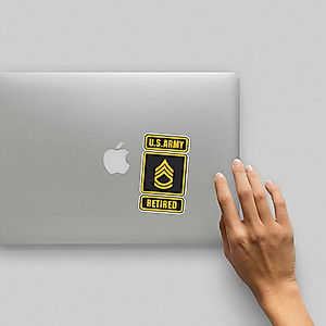 Set of 2 Sticker Army Logo Retired Sergeant First Class SFC E7 Decal United States Military for Car Truck Window Laptop Bumper US Flag 4 in