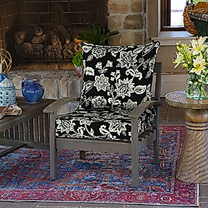Arden Selections Outdoor Deep Seating Cushion Set 24 x 22, Ashland Black Jacobean