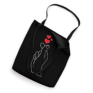 Finger Heart Korean K-Pop Fan K-Drama Oppa Lover Tote Bag