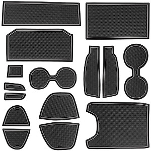SENSHINE Customized Liners for Honda HRV Accessories 2023 2024 2025 Cup Holder Insert Center Console Liner Door Pocket Non-Slip Anti Dust Pad Premium Interior 15-PC Set (Gray Trim)