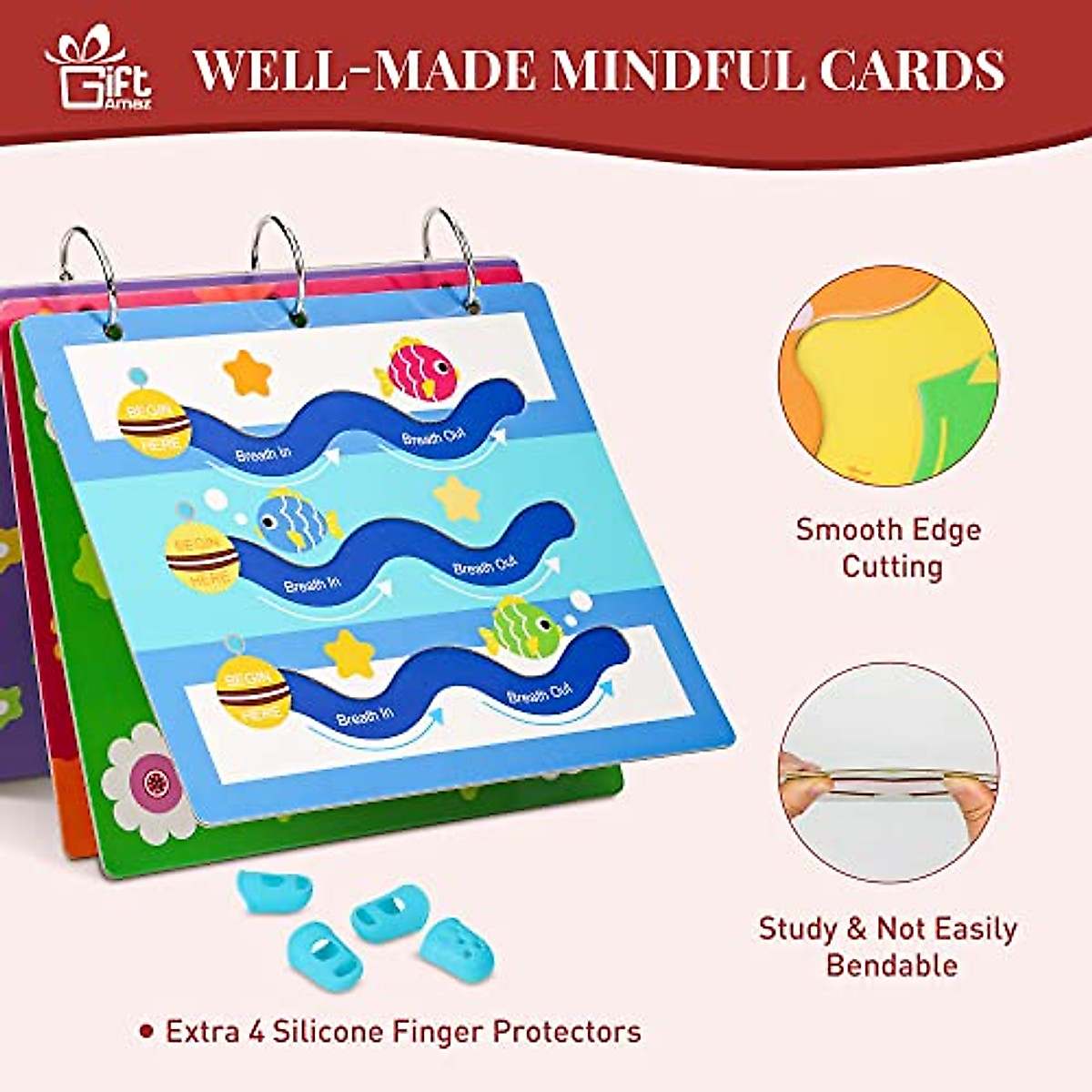 GiftAmaz Mindful Maze Boards, Calming Toys for Kids, Finger Path Breathing Boards, Calming Corner Items Kids Social Emotional Learning, Mindfulness Sensory Cardboard Toys Box for Kid 3 4 5 6 Year