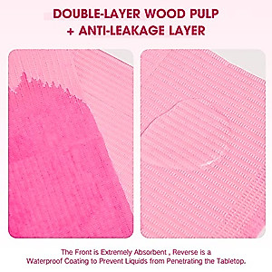 Setgnur Disposable Nail Table Mat 125 Pcs Salon Disposable Table Pad Protector Waterproof Nail Mat Paper Sheet for Home Office Nail Salon Beauty Salon (Pink)(125PCS/Piece)