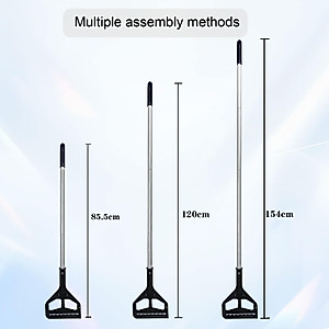 KLHB-YF 60" Heavy Duty Fiberglass Wet Mop Handle，Screw Clamp Mop Handle, Aluminum Rod, 60”, Heavy Duty Commercial Industrial Mop Handle for Floor Cleaning-Black