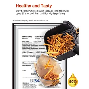 Ultenic K10 5.3QT Air Fryer Oven Combo, One-Touch Screen with 11 Presets, Complete APP Control Including Customizable Smart Cooking Programs and Over 100 Recipes, Nonstick and Dishwasher-Safe Basket