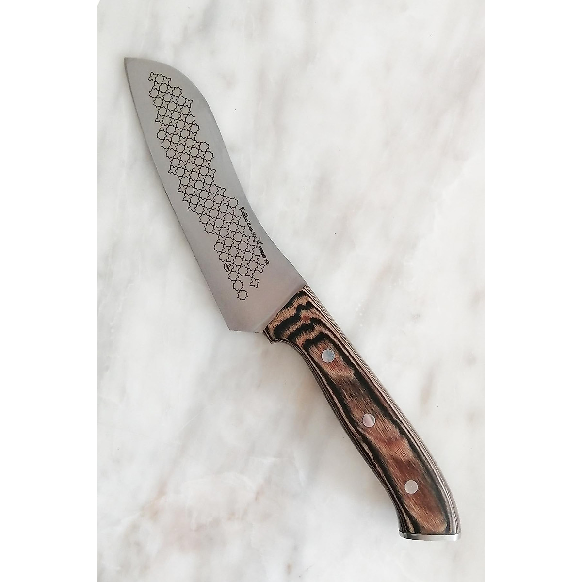 Refika'dan Chef's Knife 6 Inch, Everyday Kitchen Knife, Ergonomic Stainless Steel Knife with Brown Wooden Handle