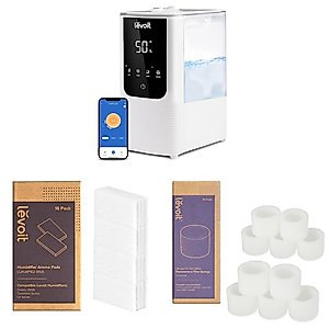 LEVOIT OasisMist Smart Cool and Warm Mist Humidifiers & Aroma Pads 16 Pack, Humidifier Replacement Filters & 10-Pack Top Fill Humidifier Replacement Filters