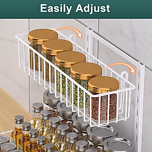 Beainbox Under Sink Organizer, Adjustable Metal Under Sink Storage, Put Out Sink Cabinet Organizer of Kitchen Bathroom