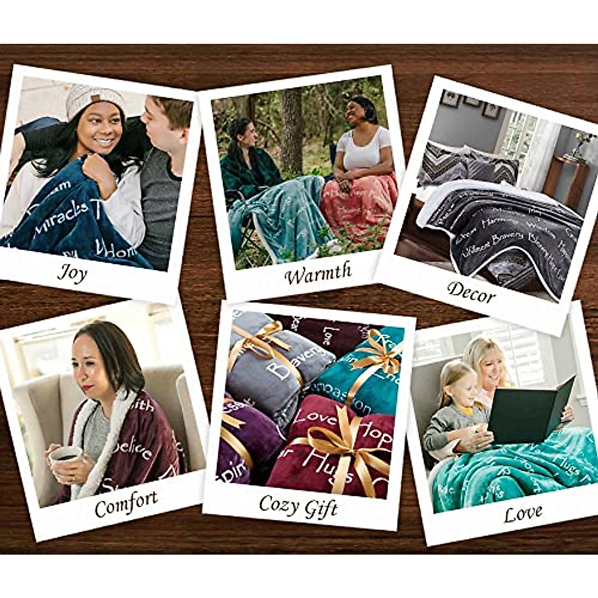 Chanasya Love and Joy Inspiring Gift Throw Blanket - Cozy, Warm and Fluffy Sherpa - Perfect Caring, Uplifting, Thoughtful, Personalized Gift for Blessings, Peace and Prayer (65x50 inches) Gray