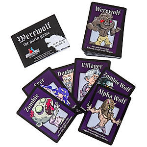 Apostrophe Games Werewolf The Party Game – 42 Role Cards, for 7 to 30 Players – Halloween Game Night, for Adults and Teens – Interactive Board Game, Stocking Stuffer