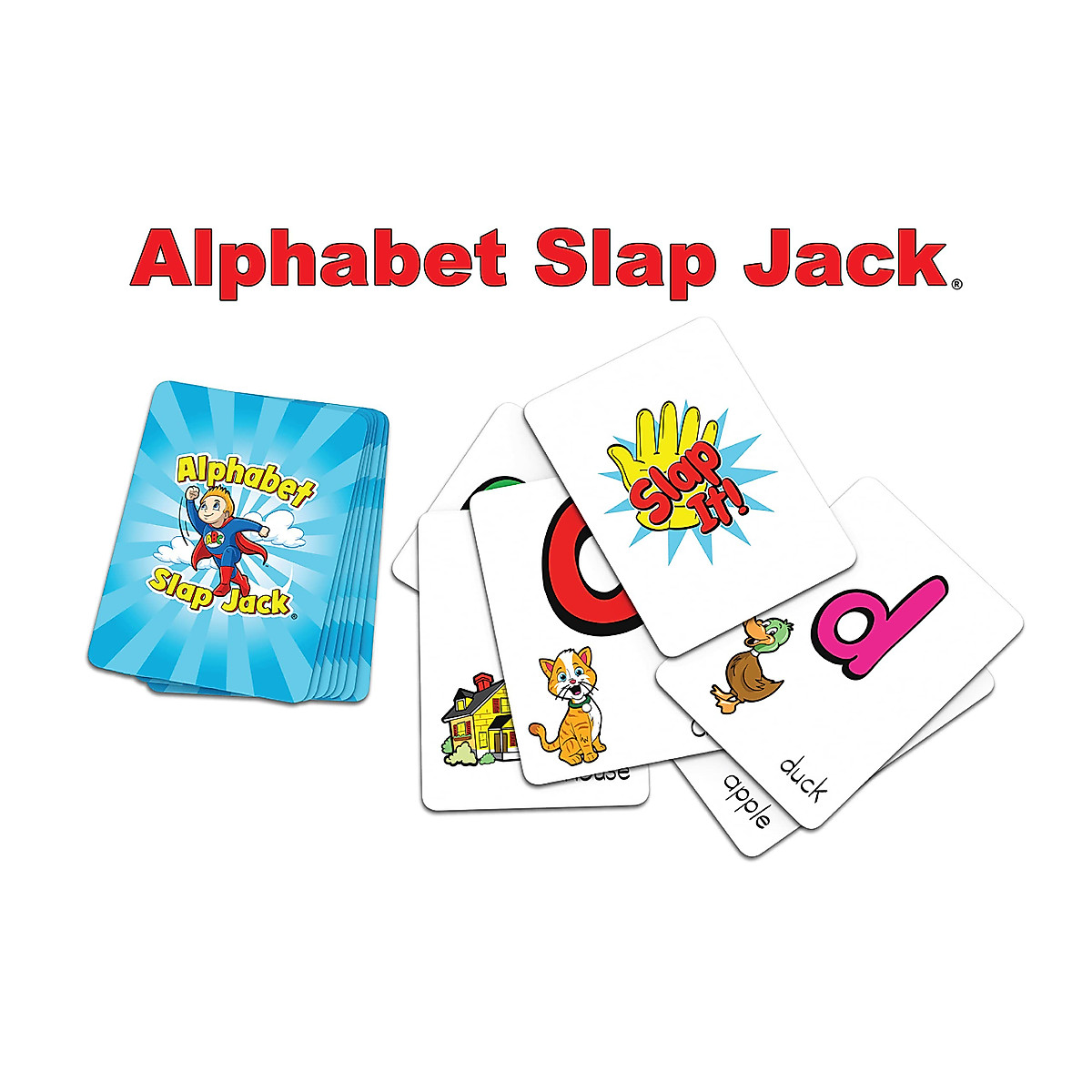 Alphabet Slap Jack® | Play 4 Alphabet Games Including Alphabet Go Fish, Slapjack, ABC Letter Matching or Flash Cards | Learn Upper & Lowercase Letters and Sounds | Build CVC Words | PreK to 1st Grade